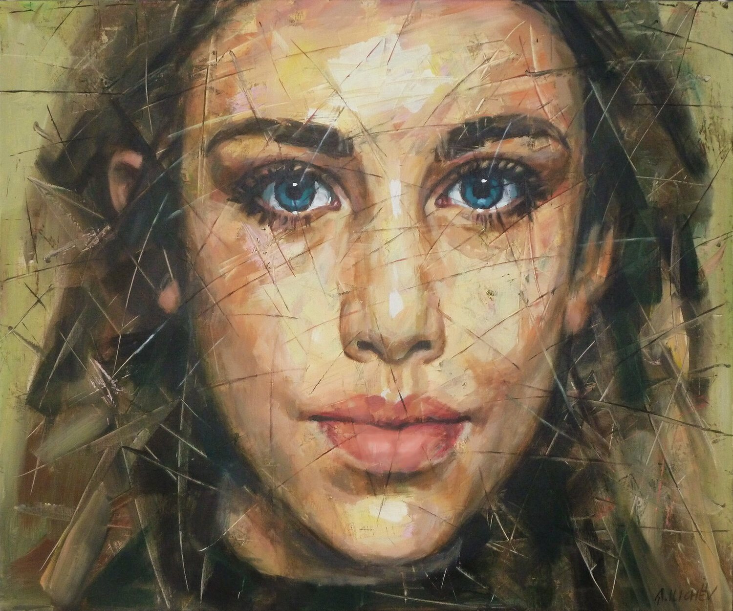 PORTRAIT. M by Aleksandr Ilichev (2024) : Painting Acrylic on Canvas ...