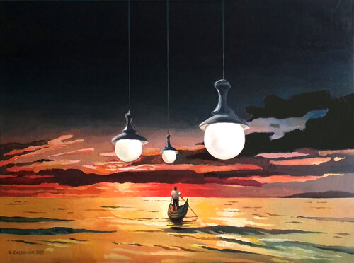 THE LIGHTS-2 by Gregor Ziolkowski (2022) : Painting Oil on Canvas ...