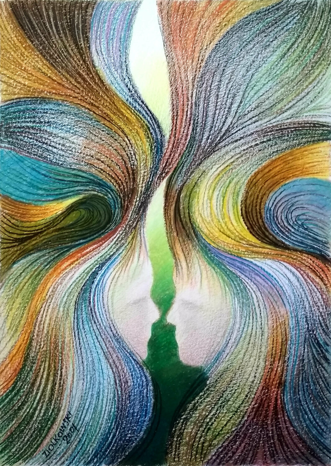 WORDS by Gregor Ziolkowski (2001) : Painting Pastel on Cardboard ...