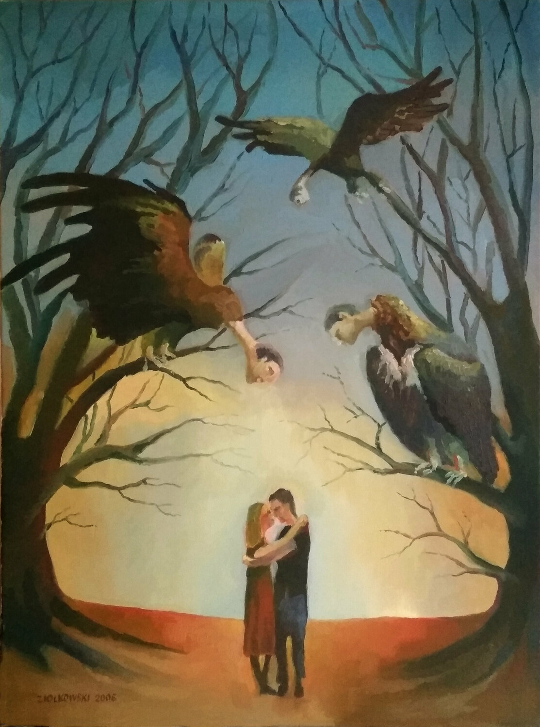 VULTURES von Gregor Ziolkowski (2006): Malerei Öl auf Leinwand - Singulart