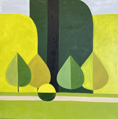 Three trees and a bush by Adrianne Lobel (2021) : Painting Oil on ...