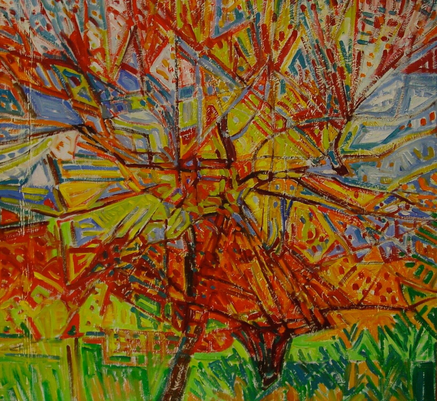 Red Fall Tree by Adrianne Lobel (2007) : Painting Oil on Canvas - Singulart