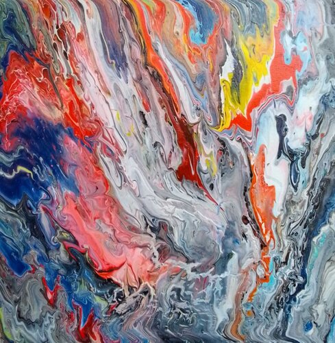 Dance of nature by Ema Kato (2023) : Painting Acrylic, Collage on ...