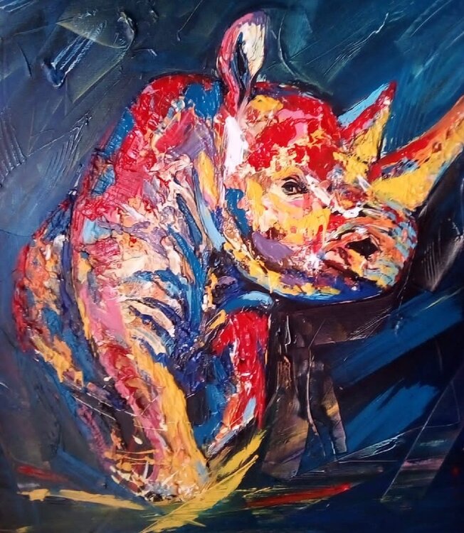 Abstract Rhino Painting