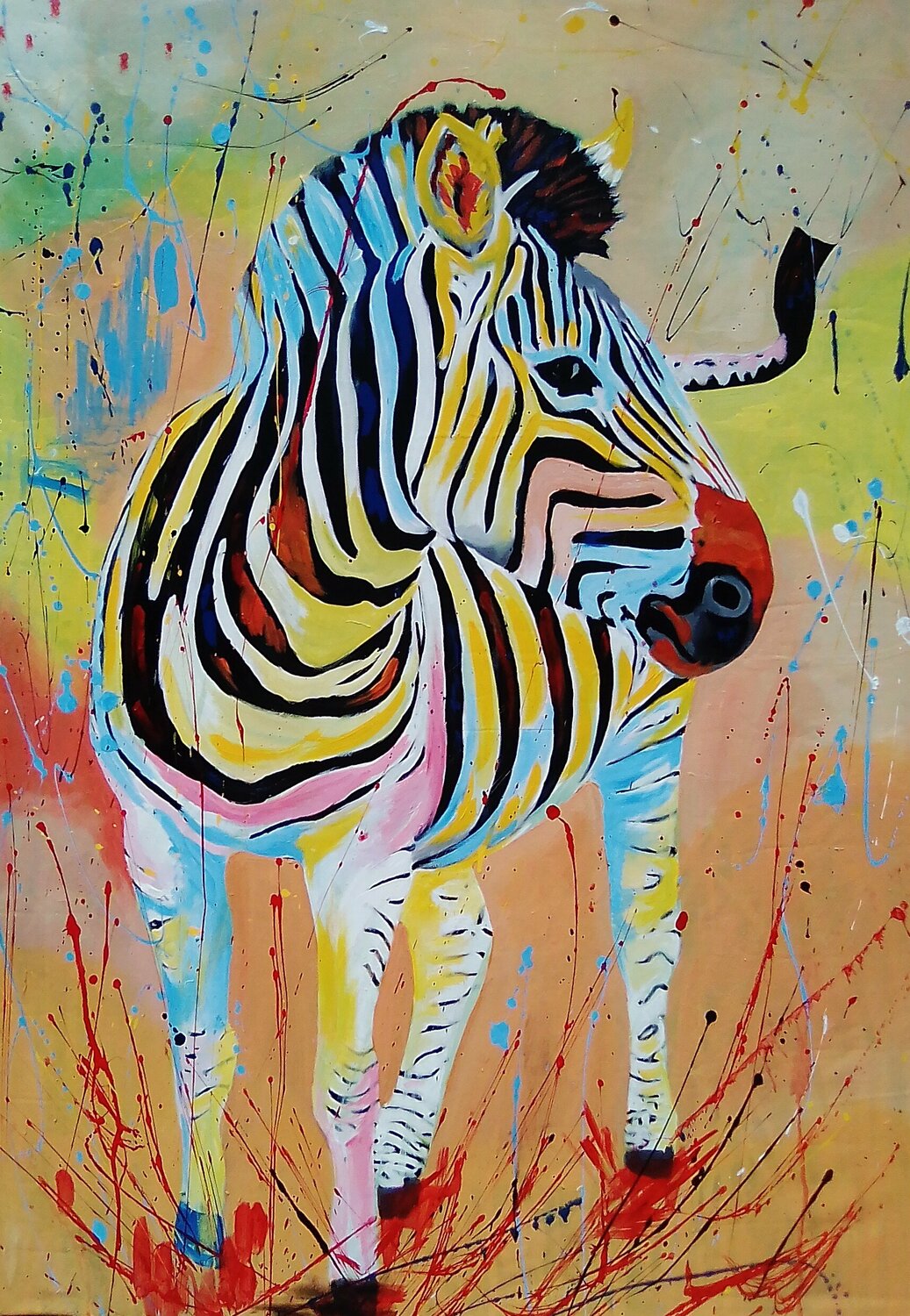 Colorful Zebra Painting