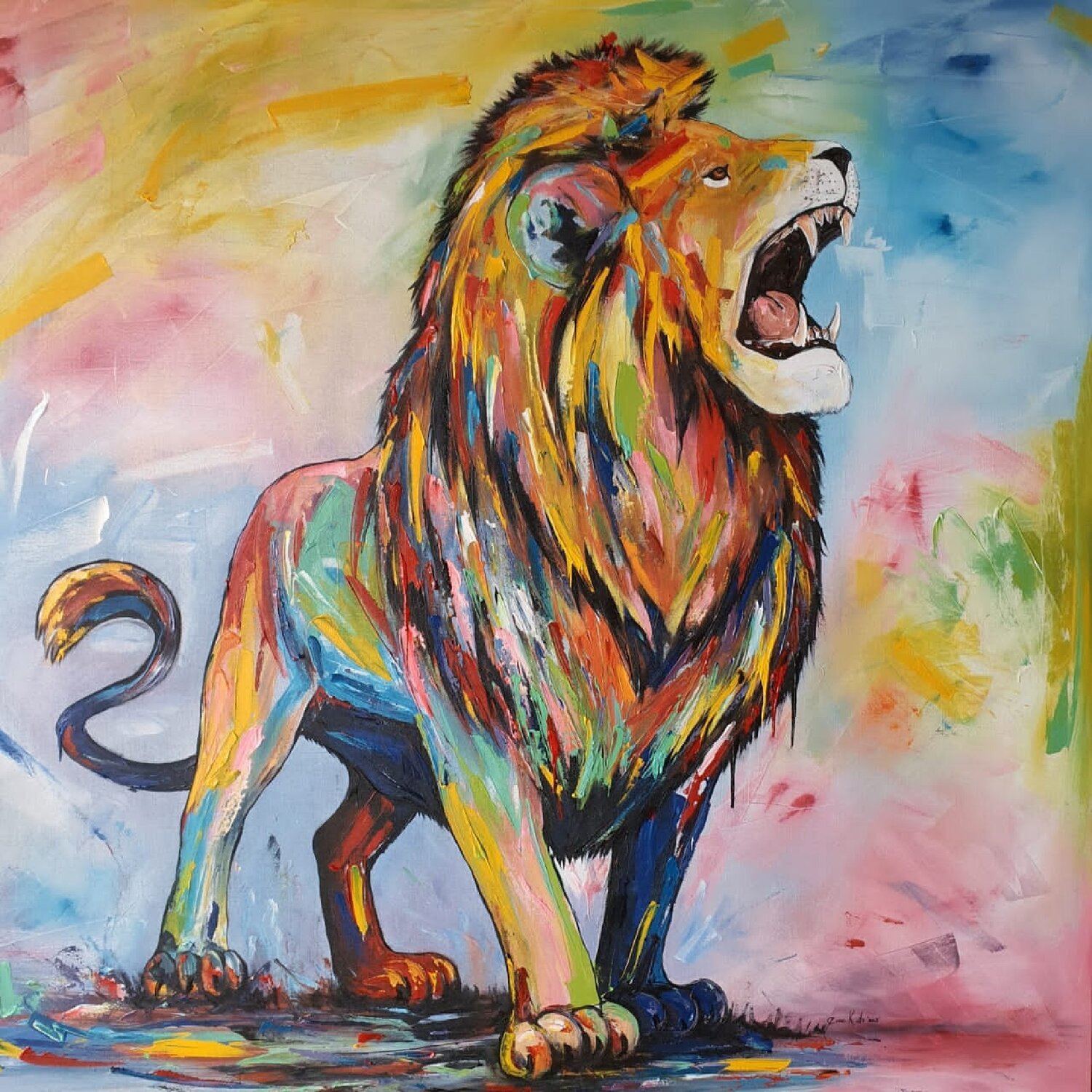 Abstract Lion Painting