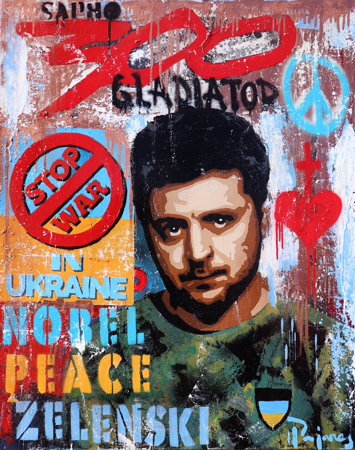 STOP WAR by Juan Manuel Pajares (2023) : Painting Graffiti on Canvas ...