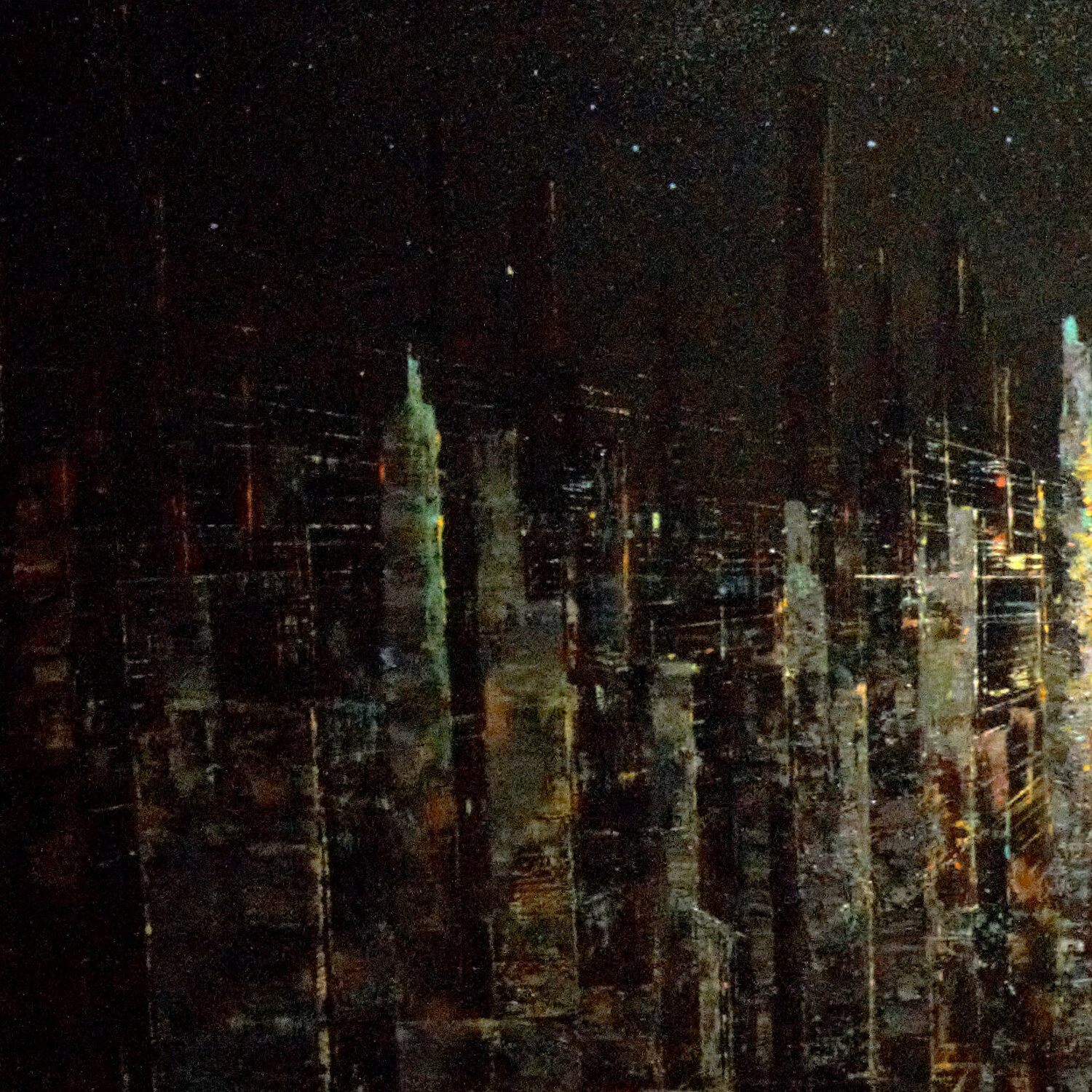 Outer space civilization in the universe. Original oil painting by ...