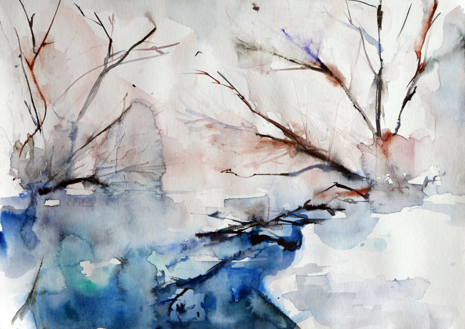 Snow Purity - Watercolor Painting by Georgi Nikov by Georgi Nikov (2021) : Work on Paper ...