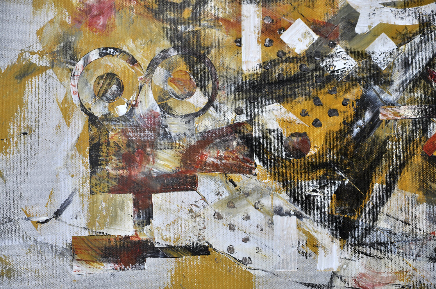 Past / Present / Future I von Alexander Valchev (2023): Malerei Acryl, Bleistift auf Leinwand ...