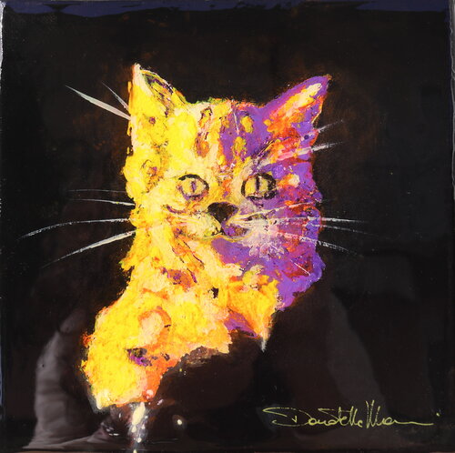 gatto 20x20 by Donatella Marraoni (2026) : Painting Oil, Resin on ...