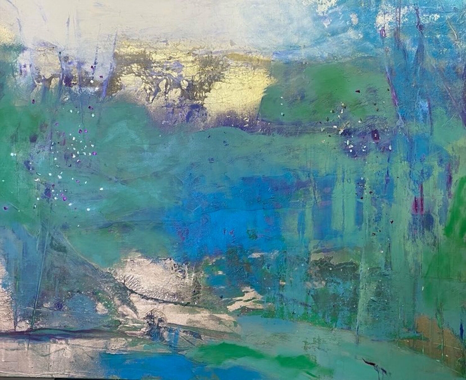 Into the Glen by Mary Barr Rhodes (2021) : Painting Acrylic, Gilding on ...