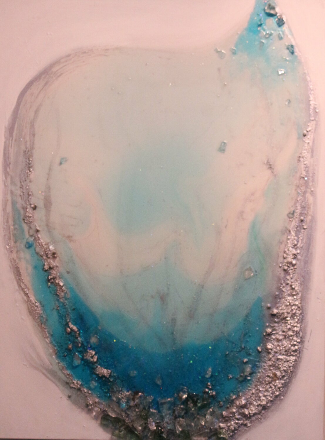 Aqua Rhythms by Mary Barr Rhodes (2021) : Other Media Acrylic, Gilding ...