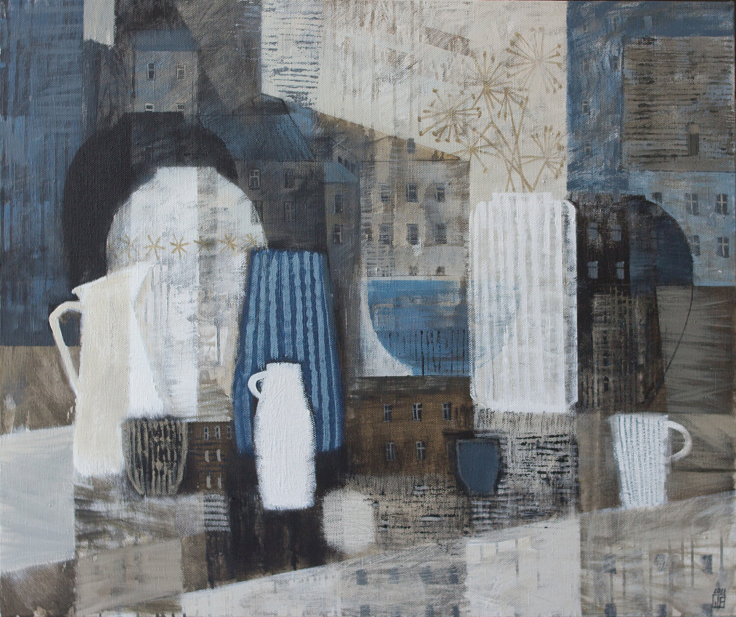 Urban still life - blue, white still life, urban, home interior, ofice ...