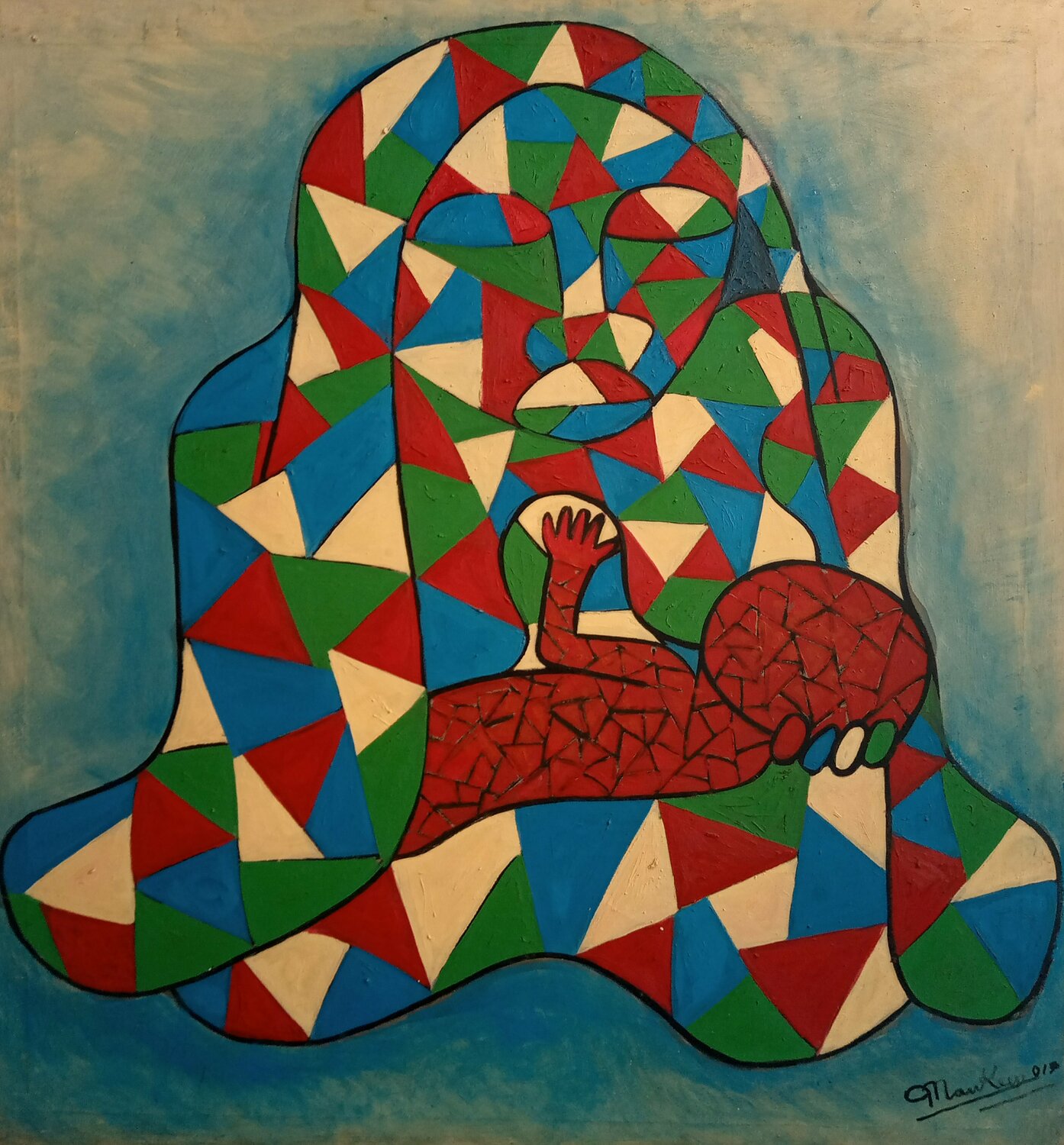 Mother And Baby Abstract Art