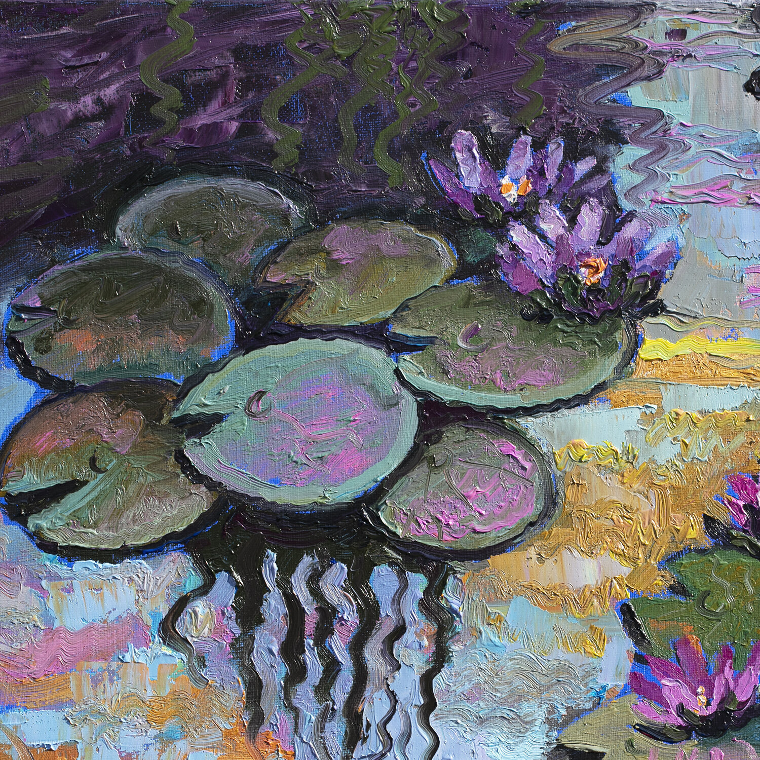 Lily Pads by Yelena Sidorova (2022) : Painting Oil on Canvas - Singulart