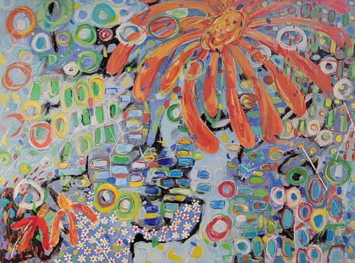 Heaven In Wildflowers by Sharon Trickett (2022) : Painting Acrylic on ...