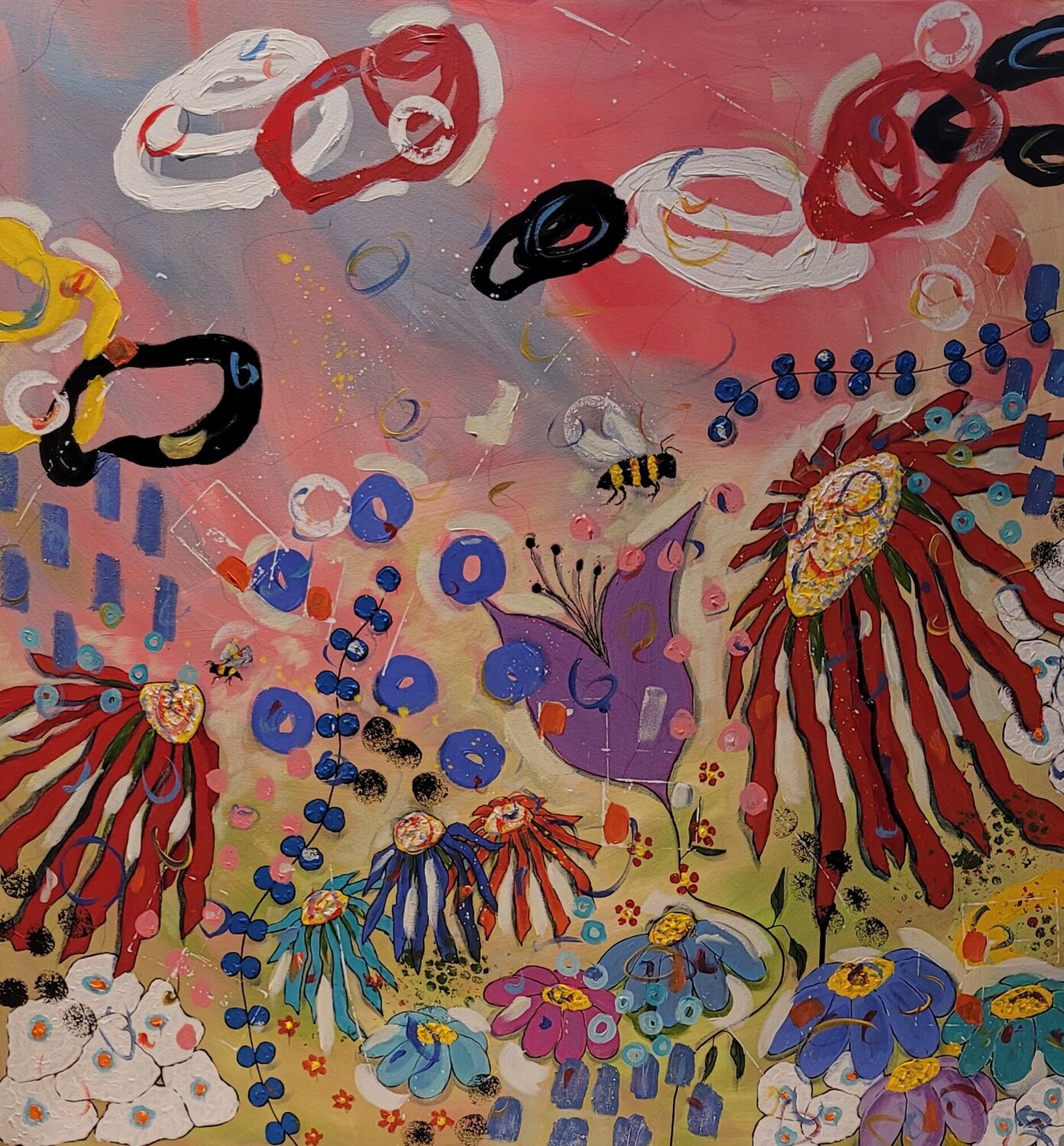 The Bees Knees by Sharon Trickett (2022) : Painting Acrylic, Charcoal ...