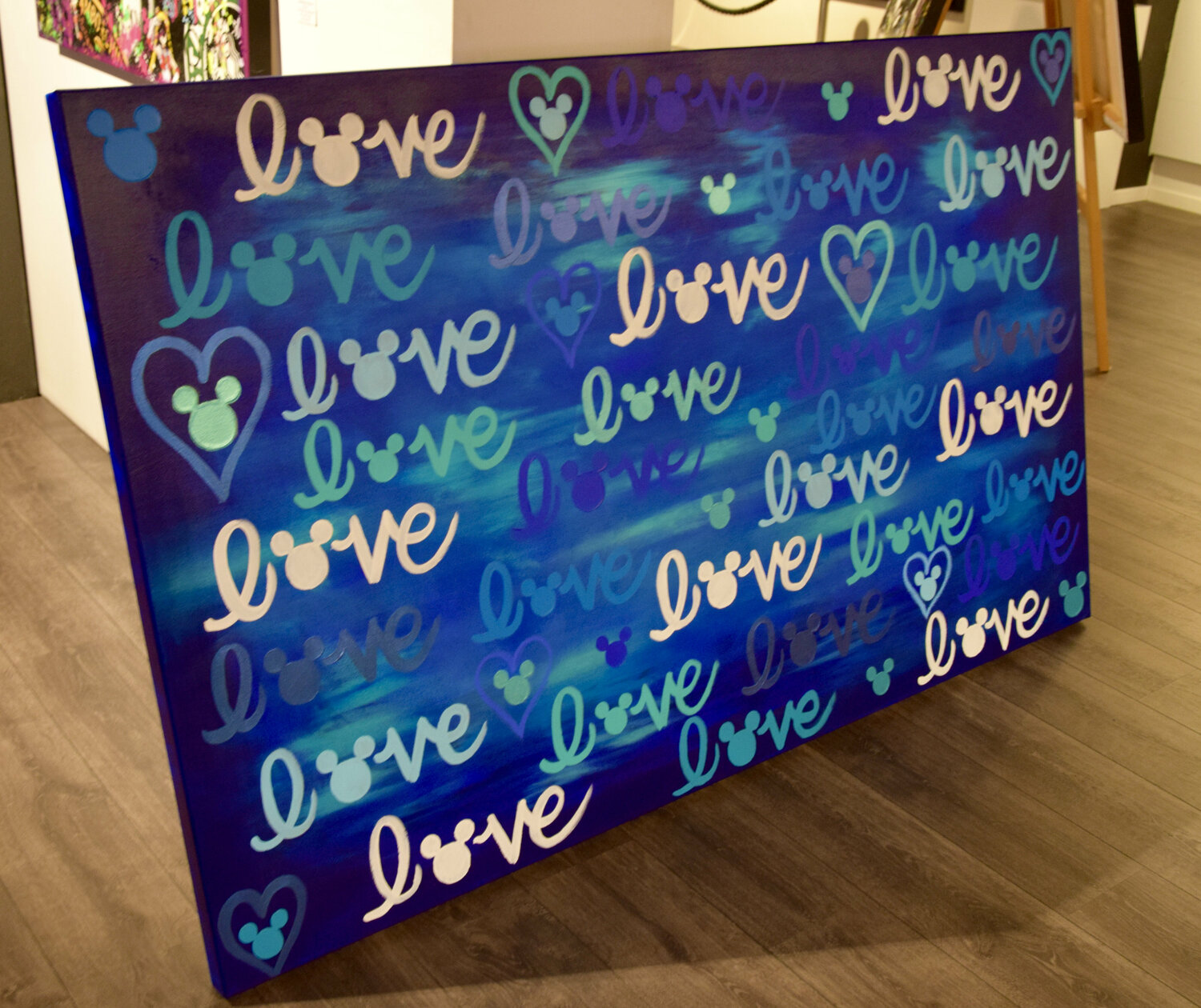 Mickey Love Blue (Panoramic) by Lisa Turin (2021) : Painting Acrylic ...