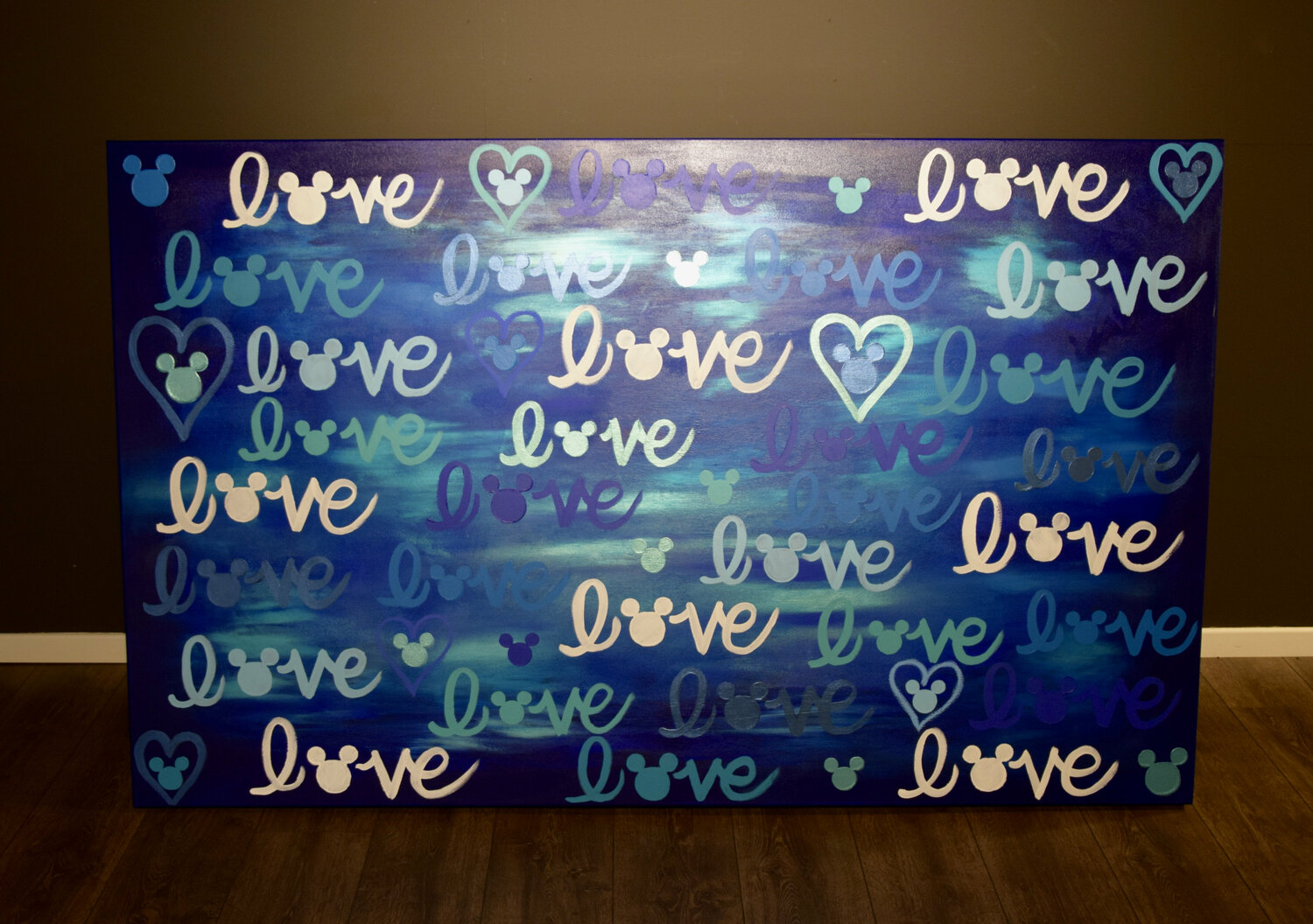 Mickey Love Blue (Panoramic) by Lisa Turin (2021) : Painting Acrylic ...