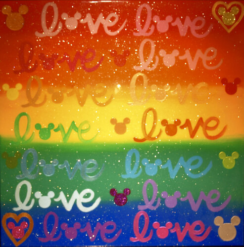 Mickey Love Blue (Panoramic) by Lisa Turin (2021) : Painting Acrylic ...