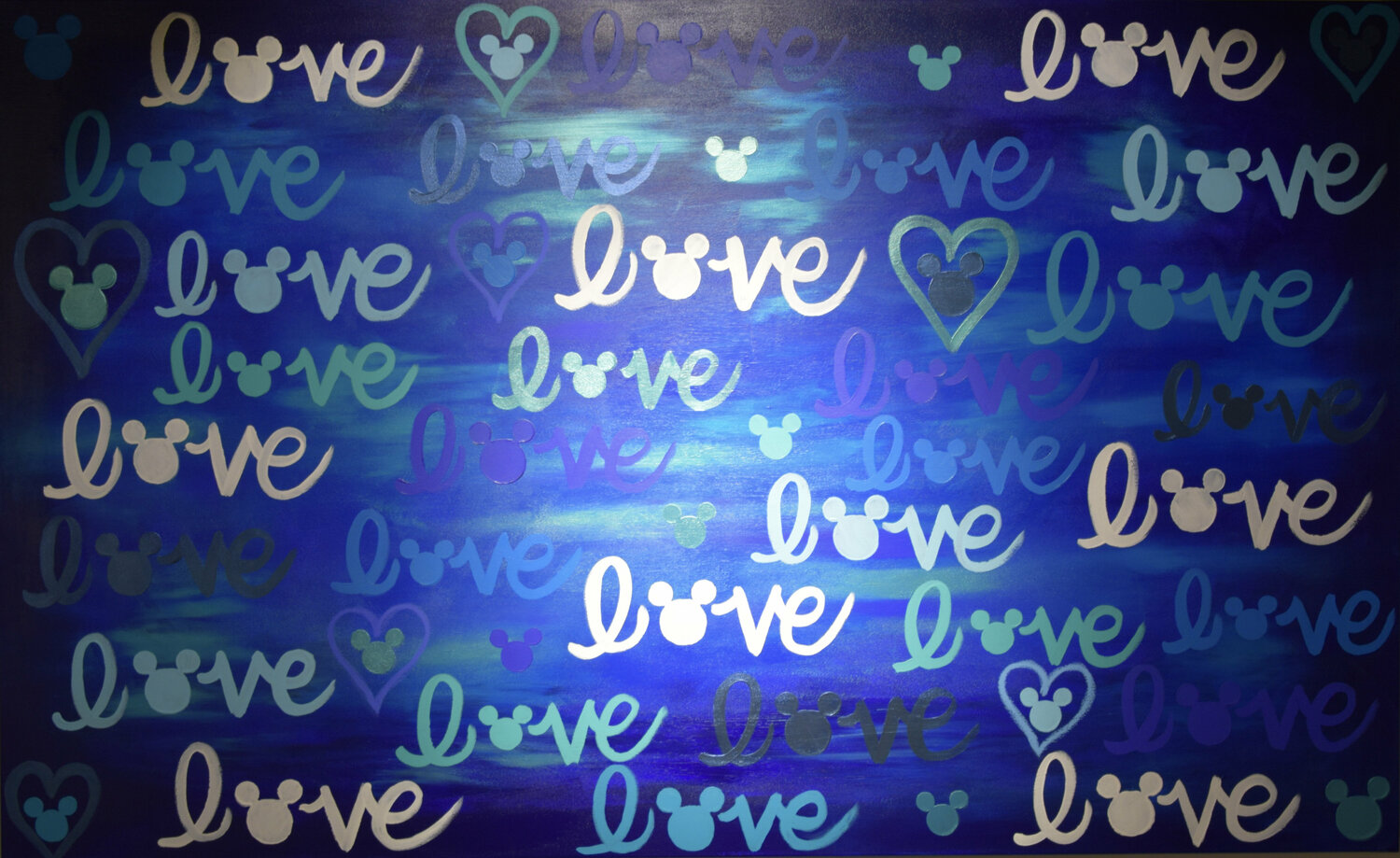Mickey Love Blue (Panoramic) by Lisa Turin (2021) : Painting Acrylic ...