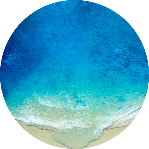 Round ocean #81 by Ana Hefco (2024) : Painting Acrylic, Resin on Wood ...