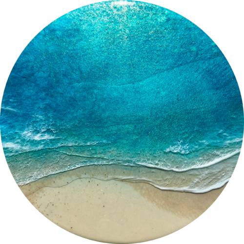 Round ocean #84 by Ana Hefco (2024) : Painting Acrylic, Resin on Wood ...