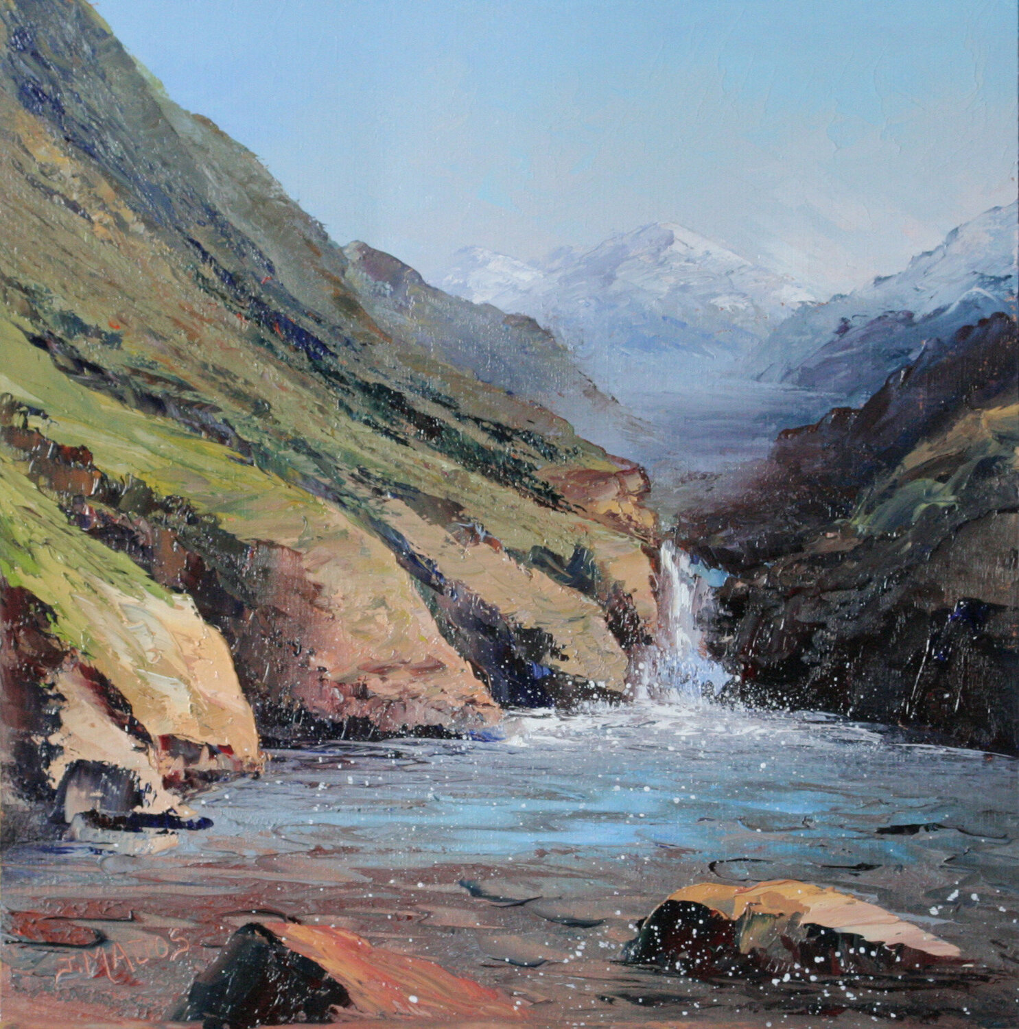 La cascade by Jacques Majos (2020) : Painting Oil on Canvas - SINGULART