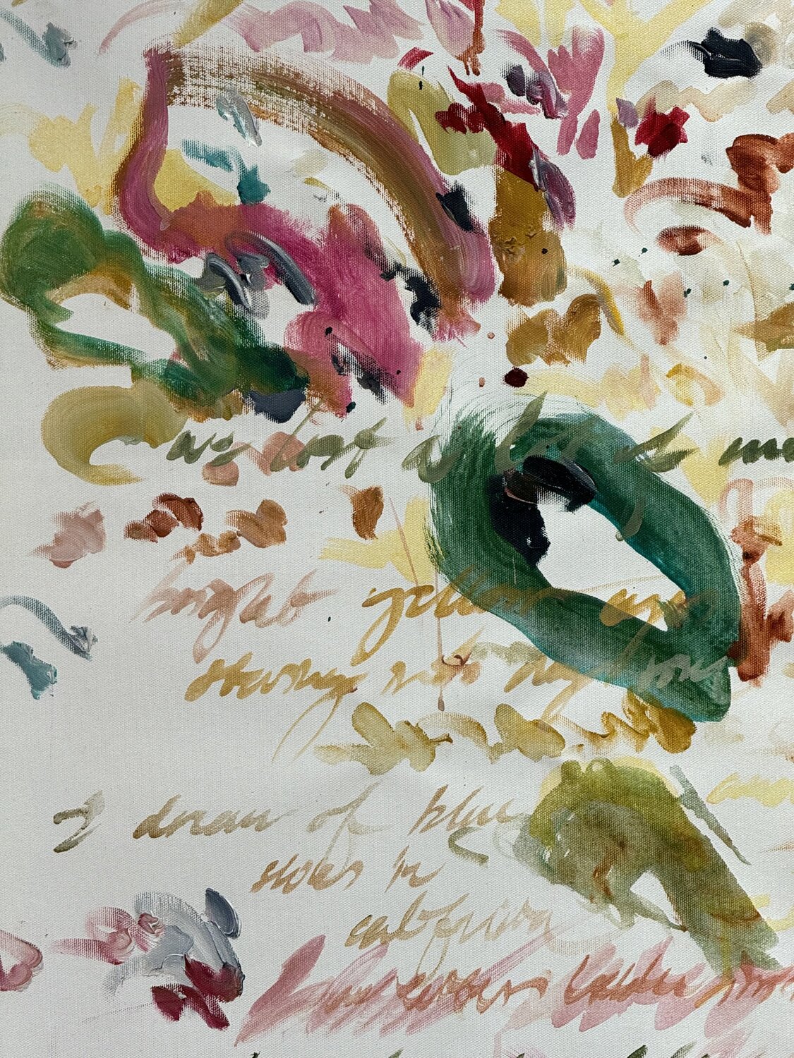 Bright Yellow Eyes von Sedef Gali (2024): Malerei Öl, Pigmente auf Leinwand - Singulart