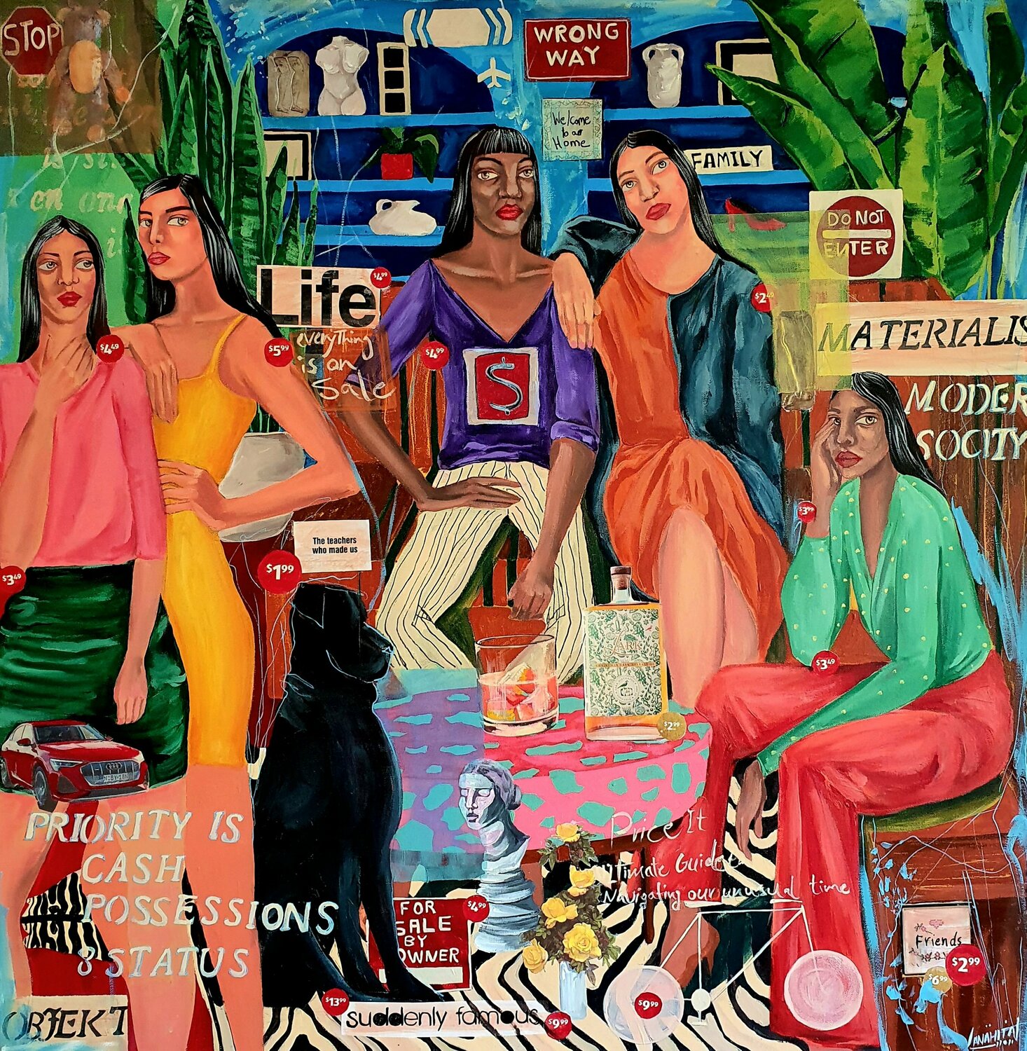 Blind force by Anahita Amouzegar (2021) : Painting Acrylic, Collage on ...