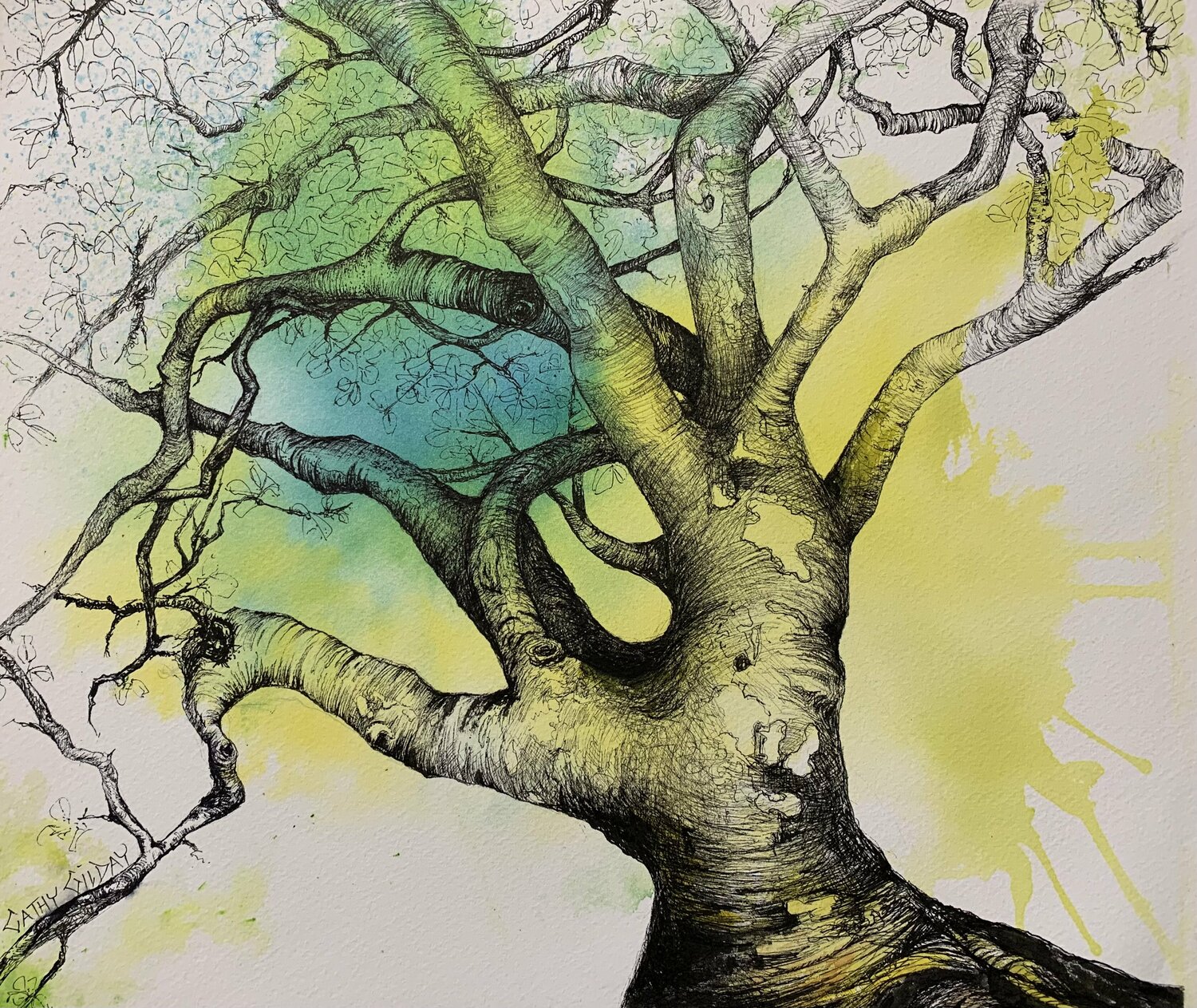 Gnarly by Cathy Gilday (2020) : Drawing Pen, India Ink on Paper - Singulart