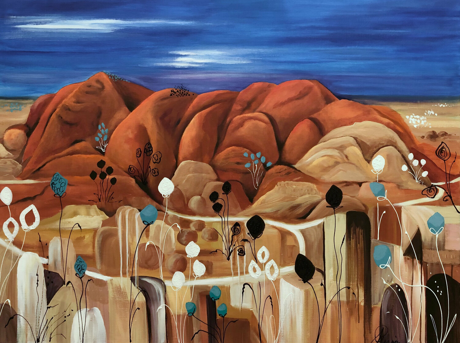 The Olgas, Australian Red Centre Whimsy by Marion Rispin (2021 ...