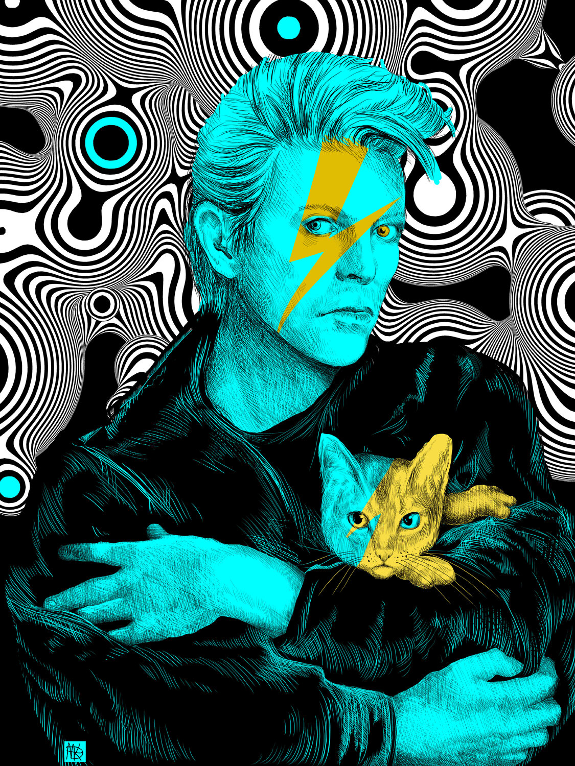 David Bowie de Maria Kireev (2023): Digital Digital en Lienzo - Singulart