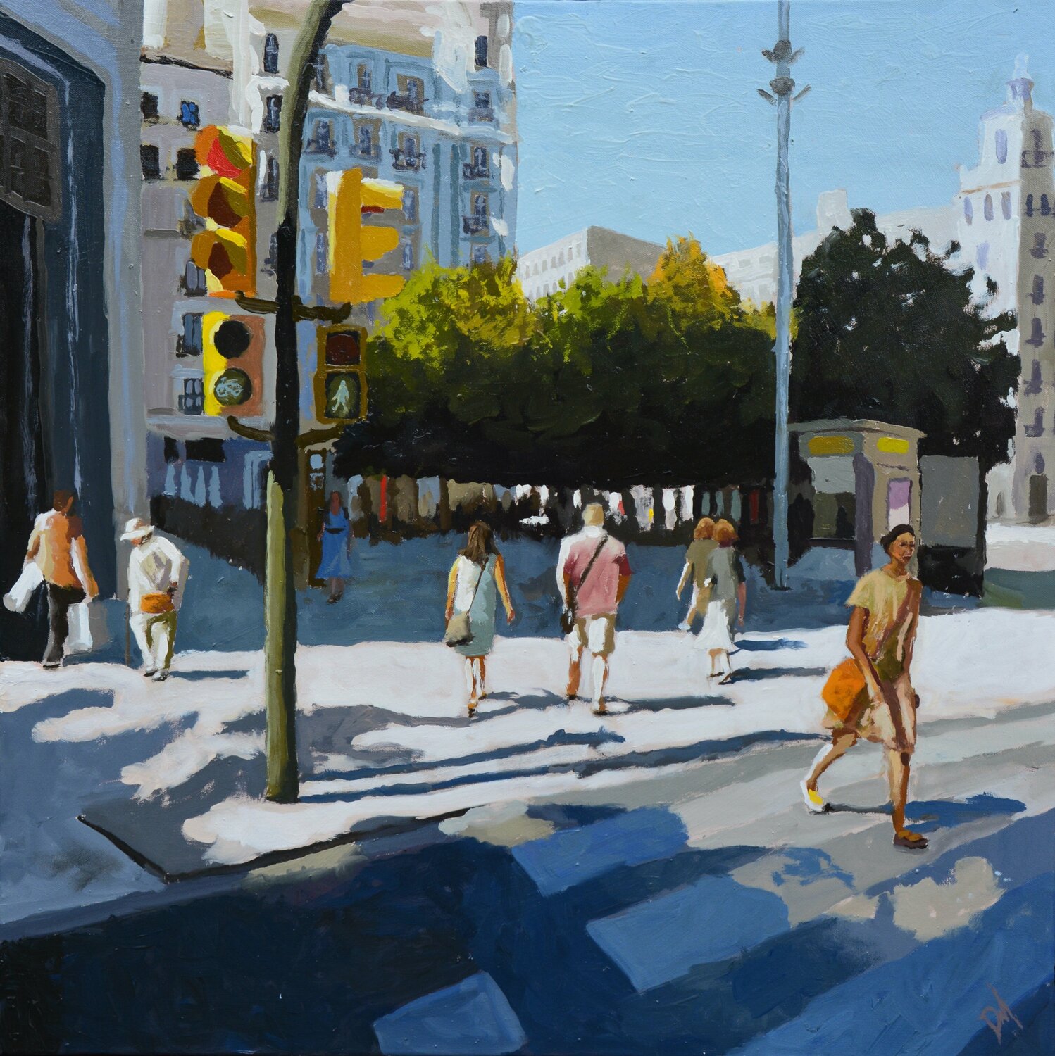 Zaragoza , Plaza de Espana by Daniel Murgatroyd (2022) : Painting Oil on Canvas - Singulart