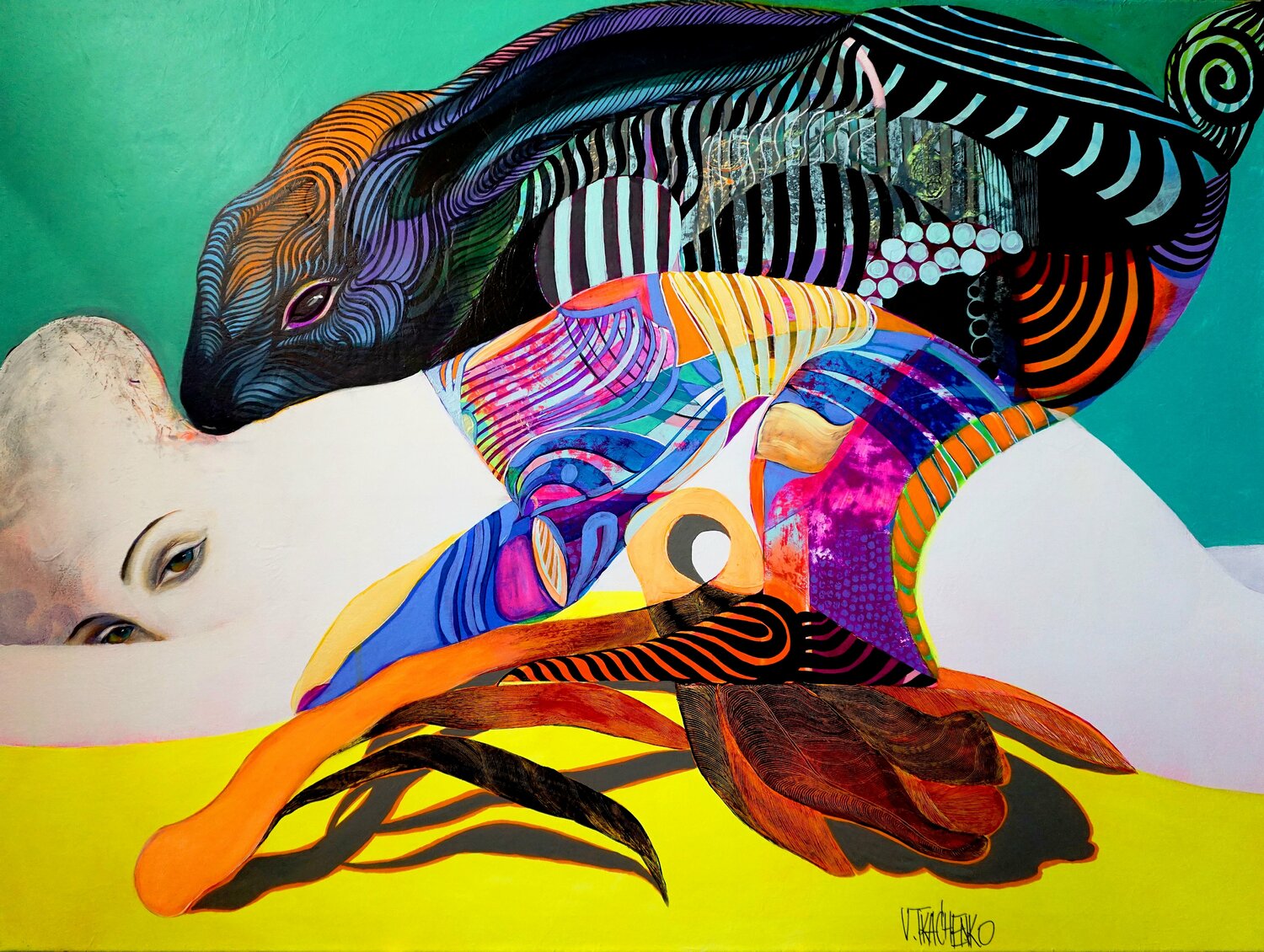 Lounging by Victor Tkachenko (2020) : Painting Acrylic on Canvas ...