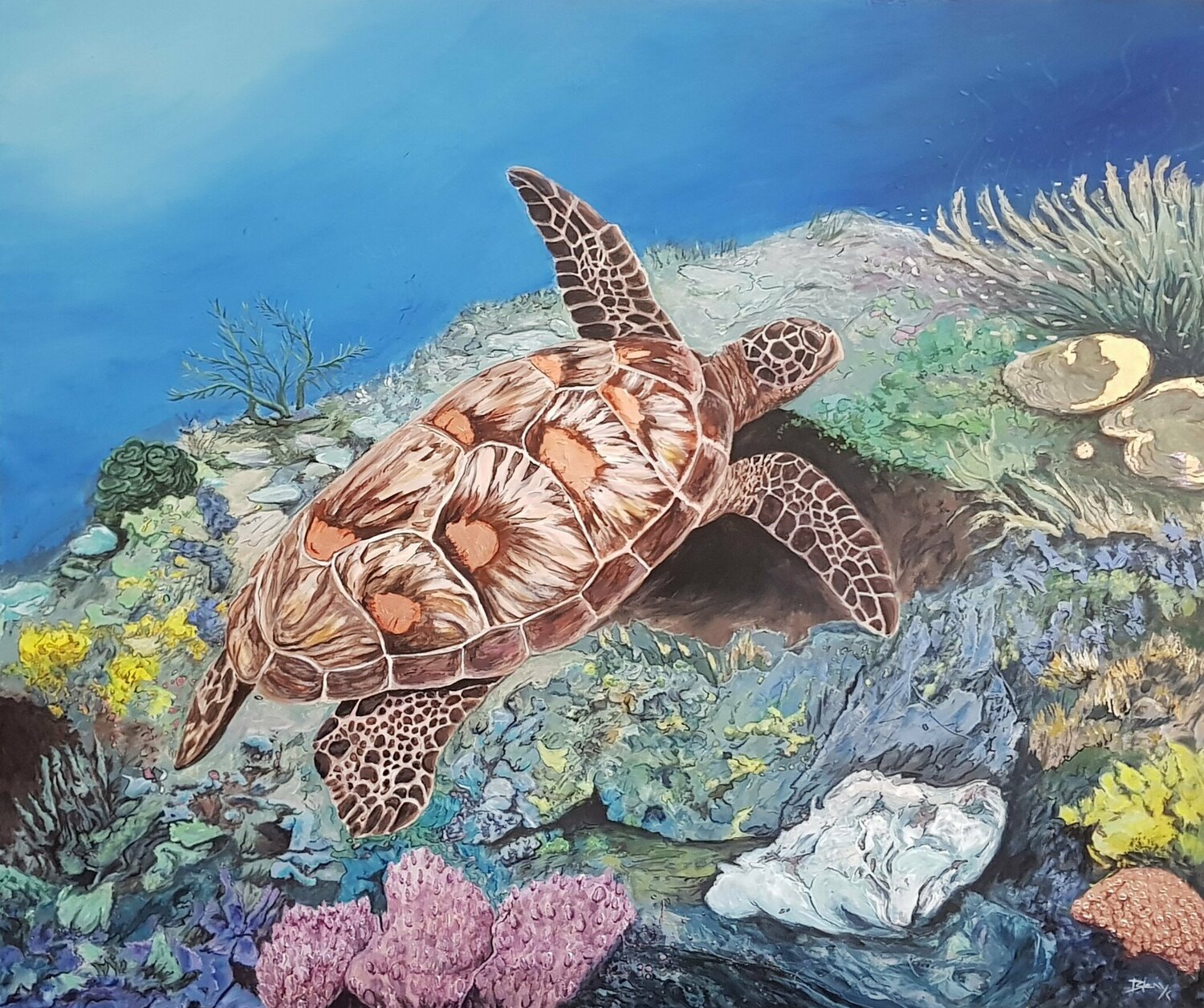 Acrylic Turtle Painting