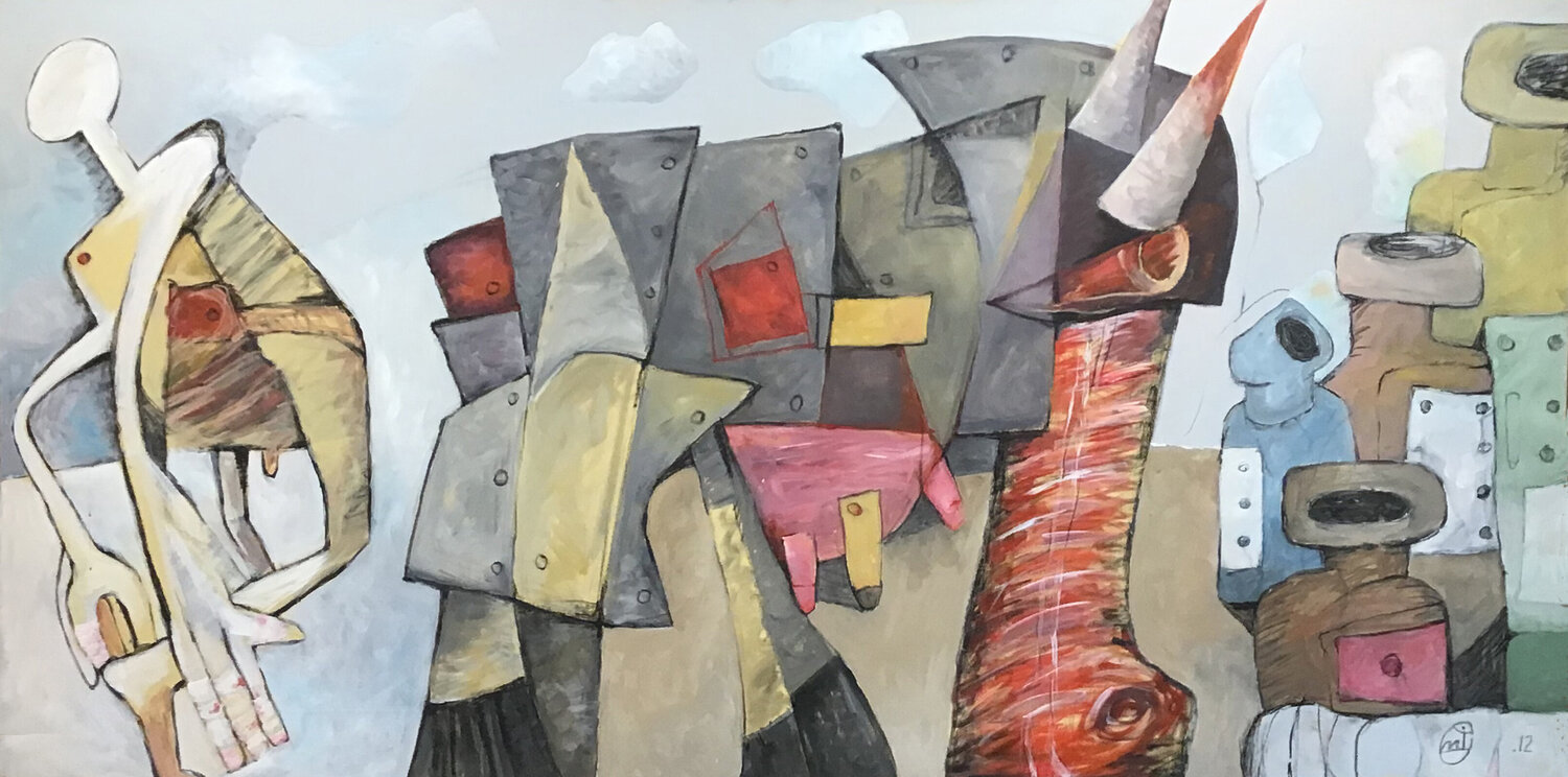 It's hard to milk an iron cow by Michael Ioffe (2012) : Painting ...