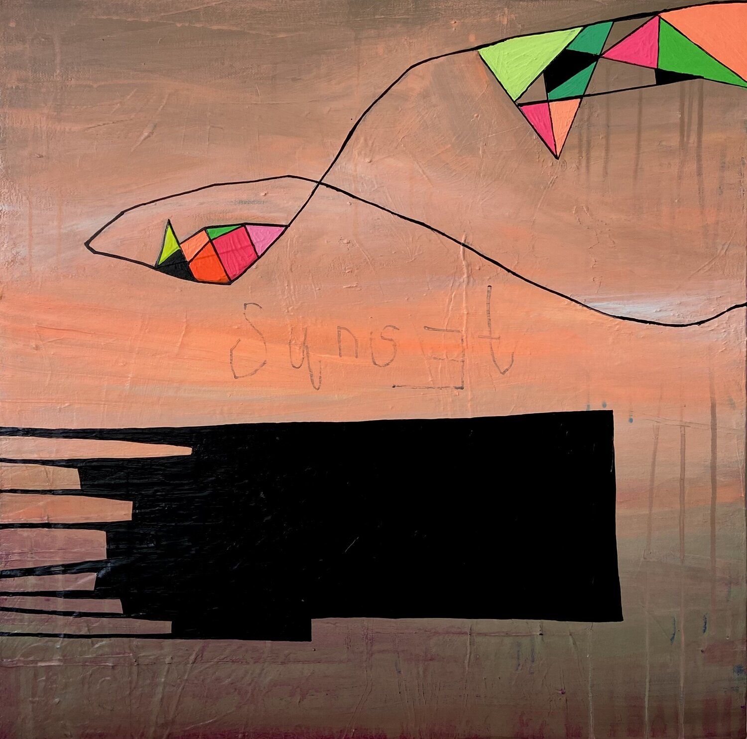 The sunset shapes by Stas Agapitov (2023) : Painting Acrylic on Canvas ...
