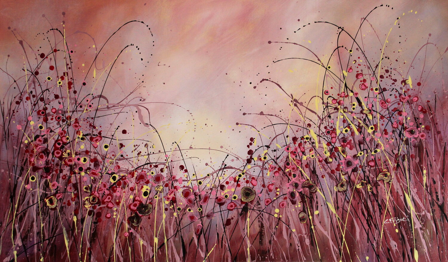 Never-Ending Delights #3 - Large original floral landscape de Cecilia ...