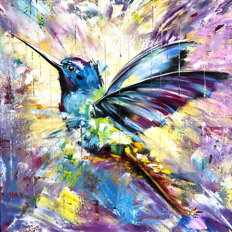 Abstract Hummingbird Art