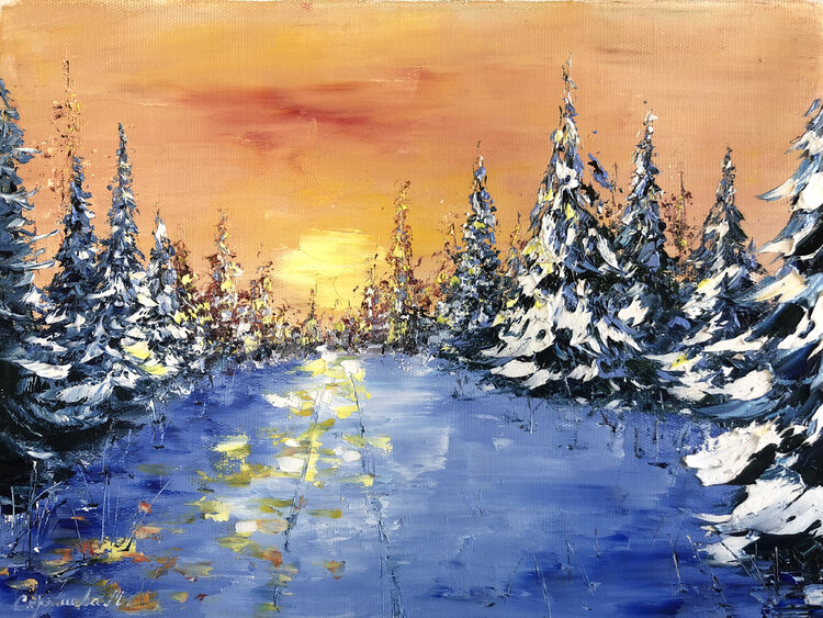 Abstract Winter Landscape Paintings