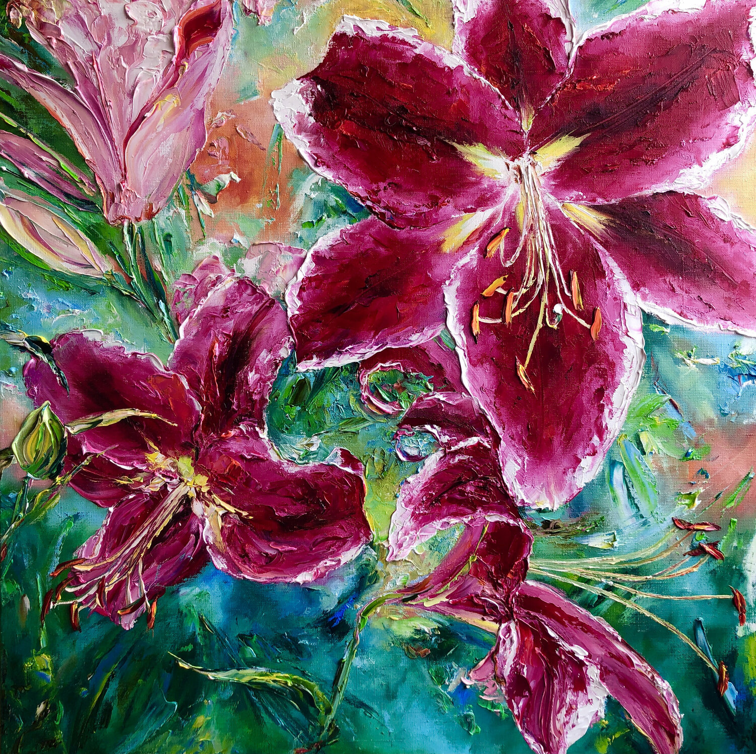 Lily Flower Oil Painting