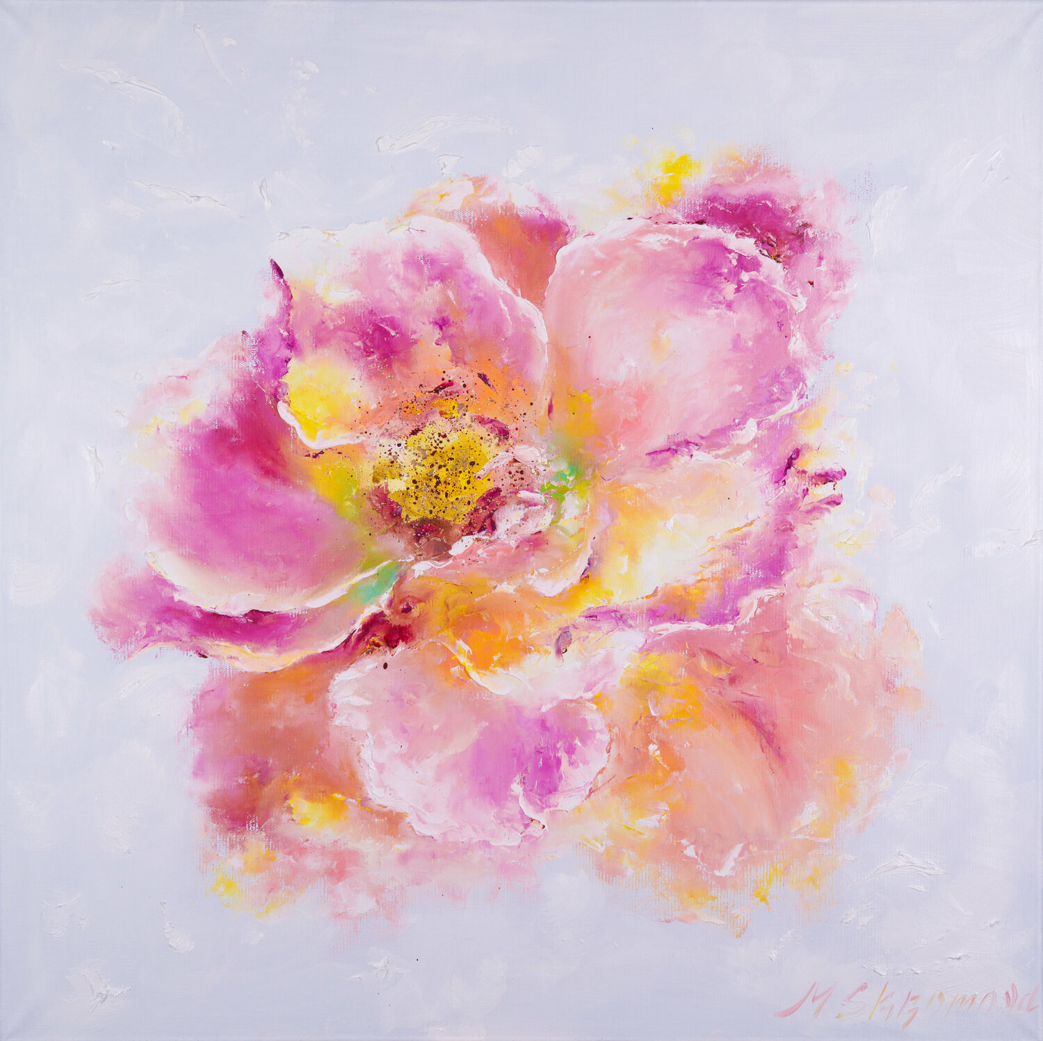 Abstract Watercolor Peony
