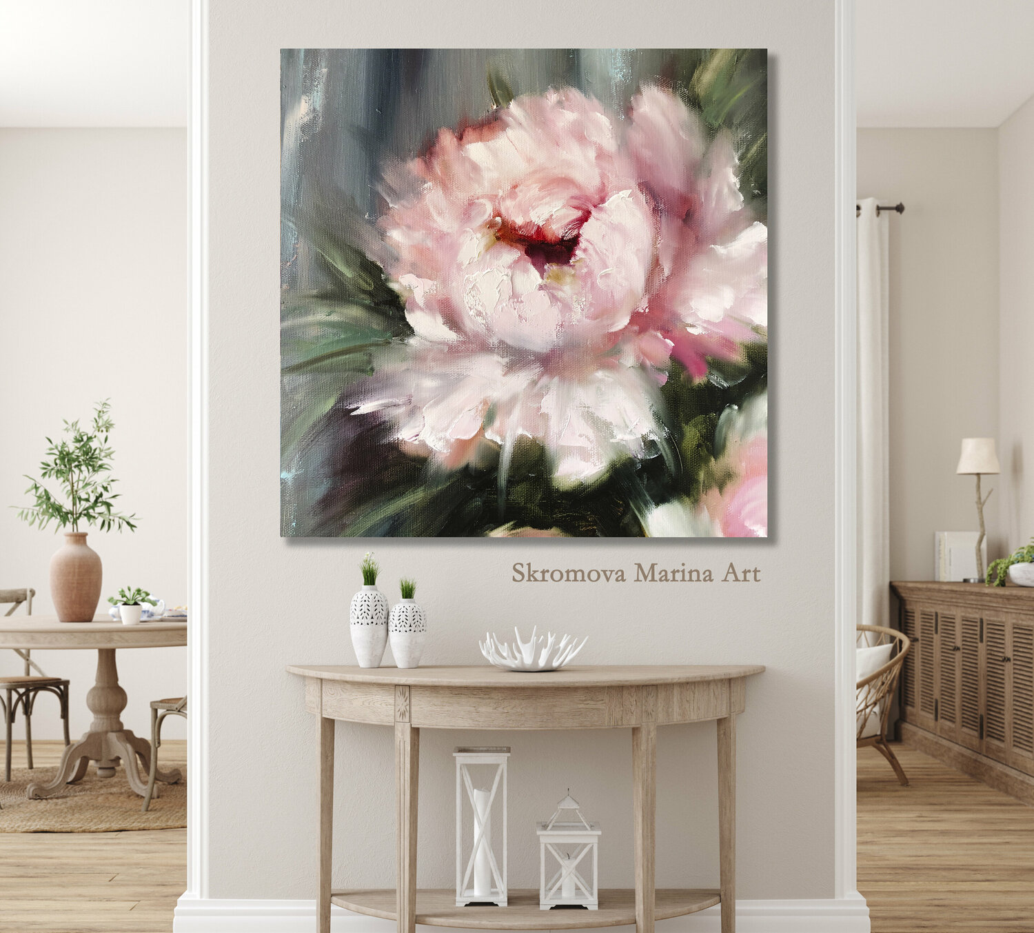 Abstract Peony Painting