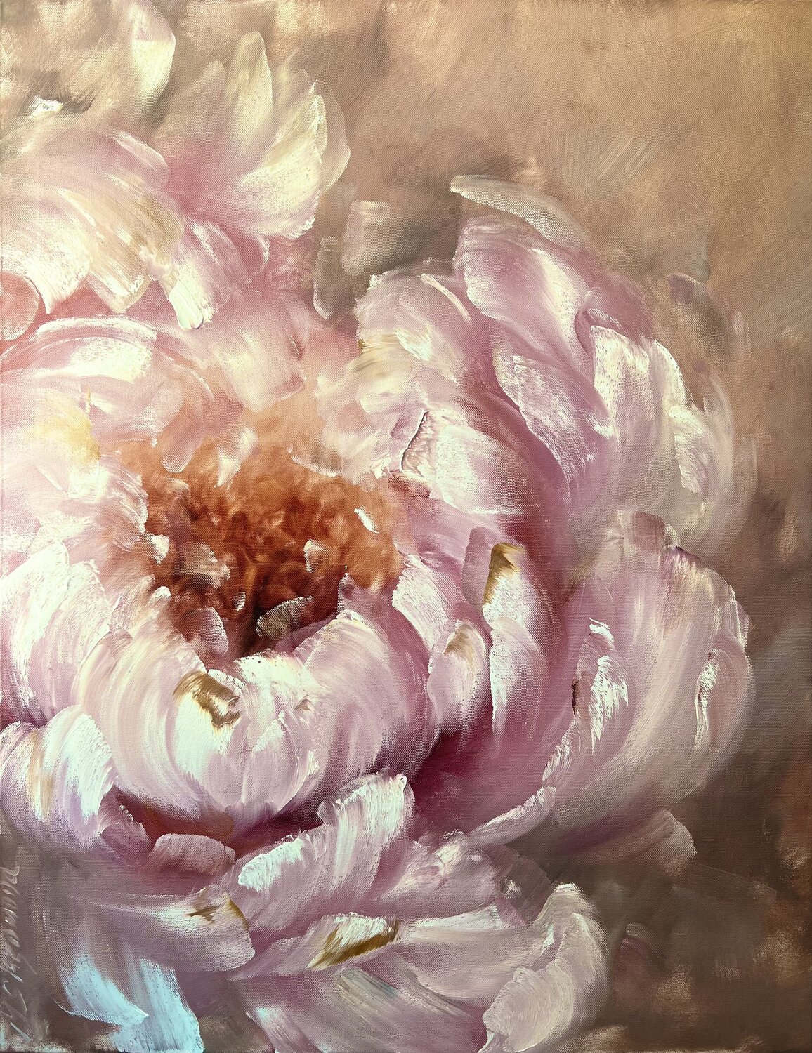 Abstract Peony Painting
