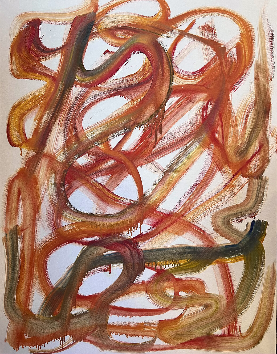 Abstract red orange colorful lines. by Marina Skromova (2024 ...