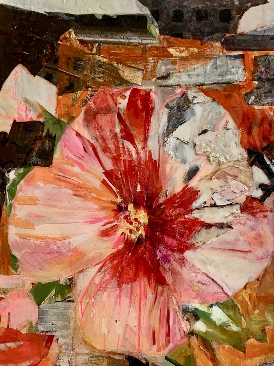 Kissing hibiscus by Fleur Deakin (2021) : Painting Acrylic, Oil on ...