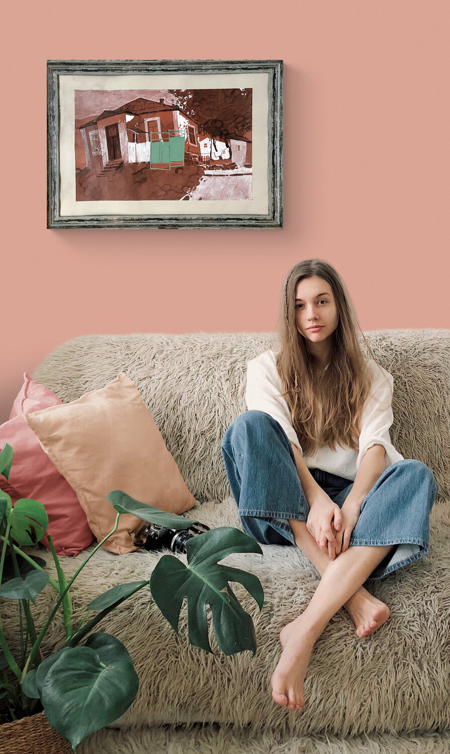 House with green gates von Nadia Boldina (2020): Zeichnungen Bleistift ...