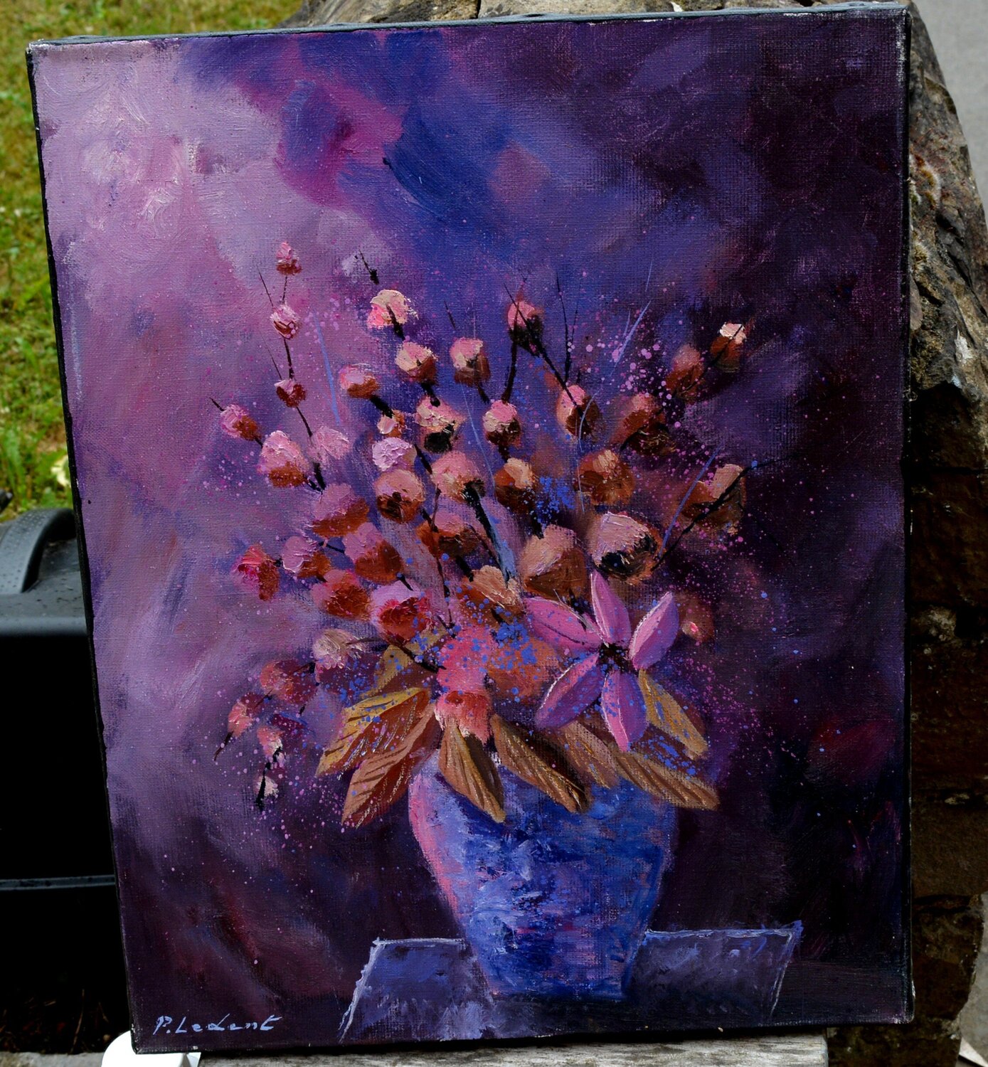 Purple still life 45 von Pol Ledent (2023): Malerei Öl auf Leinwand ...